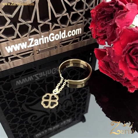 انگشتر طلا جدیدِ آویزدار طرح گل طلای زرین گالری خرید طلا