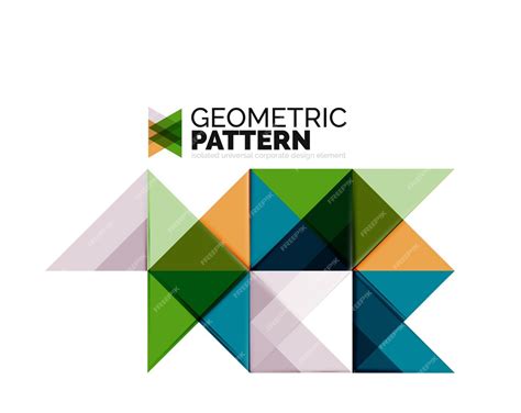 Premium Vector Geometric Triangle Mosaic Pattern Element Isolated On