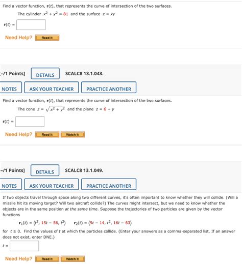 Solved Find A Vector Function R T That Represents The Chegg