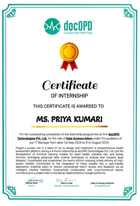 Datascience Healthcare Internship Machinelearning Ai Careergrowth