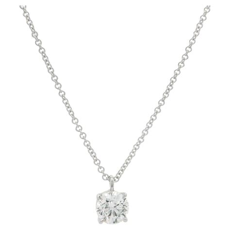 New 14k White Gold 058ct Round Diamond Solitaire Slide Dainty Pendant