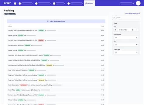 Viewing Audit Log Prepr Docs