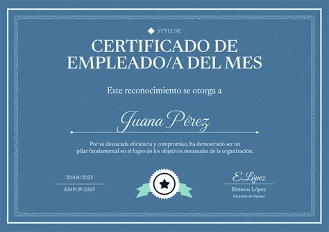 Empleado Del Mes Plantilla Formal Y Tradicional