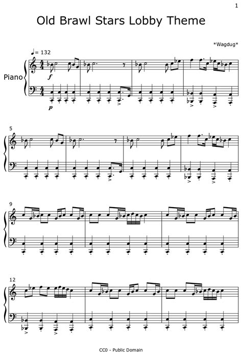 Old Brawl Stars Lobby Theme Sheet Music For Piano