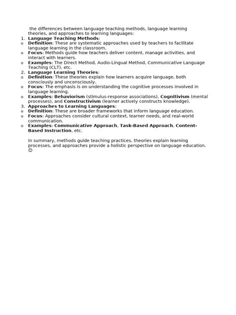 The Differences Between Language Teaching Methods Pdf Learning Educational Technology