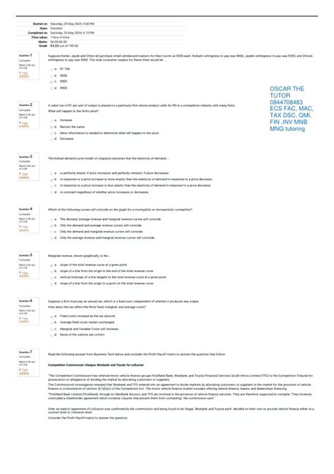 ecs2601 assessment 3 sem 2 of 2024 expected questions and answers