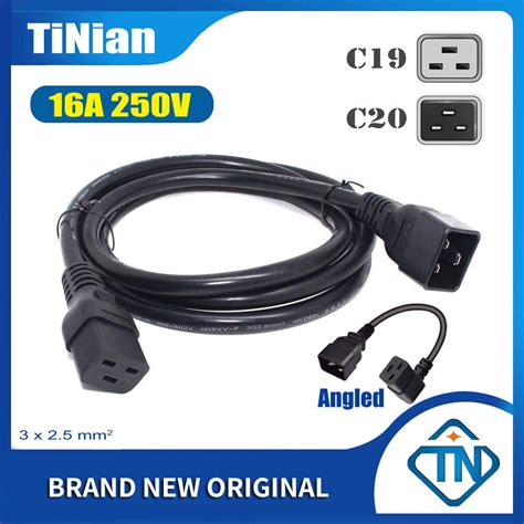 High Quality Iec320 C19 C20 Power Cord 16a250v 3 2 5mm C19 Male Plug To C20 Female Socket Pdu