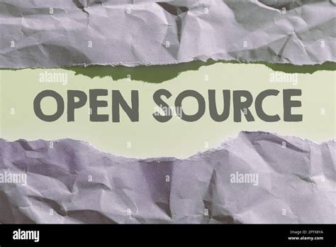 Writing Displaying Text Open Source Internet Concept Denoting Software