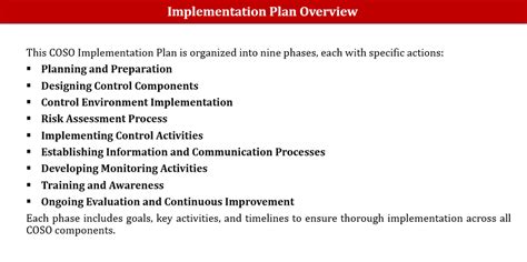 Coso Implementation Plan Template Iso Templates And Documents Download