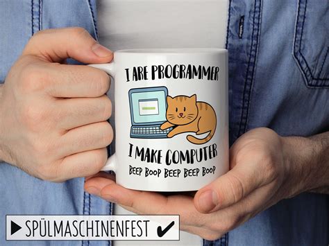 Lustige Katzen Tasse I Are Programmer Beep Programmierer Informatiker