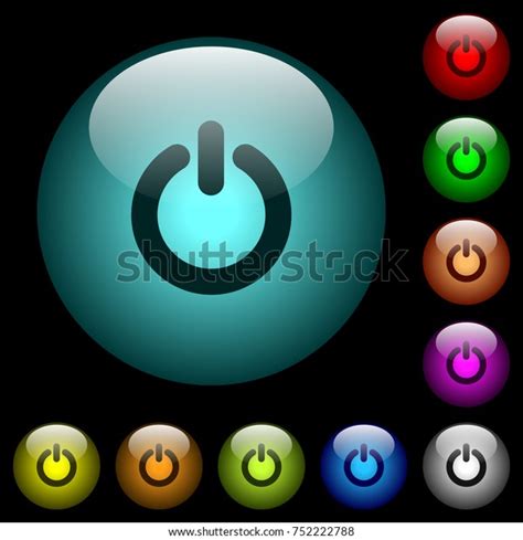 Power Switch Icons Color Illuminated Spherical Stock Vector Royalty Free 752222788 Shutterstock
