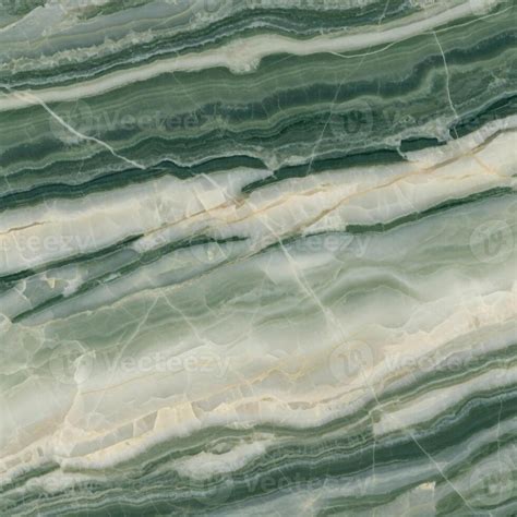 Abstract Natural Green Marble Texture With Flowing Veins Of White And