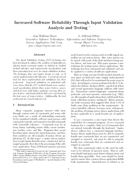 Input Validation Testing Pdf Software Testing Databases