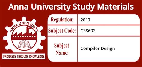 Pdf Cs8602 Compiler Designcd Notes Question Banks And Syllabus
