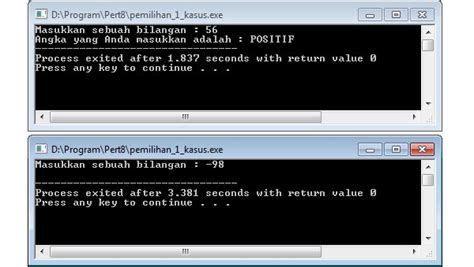 Algoritma Pemilihan 1 Kasus Menggunakan Pemrograman C