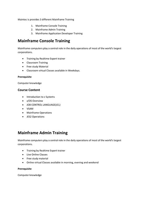 Ppt Mainframe Training Mainframe Online Training Maintec