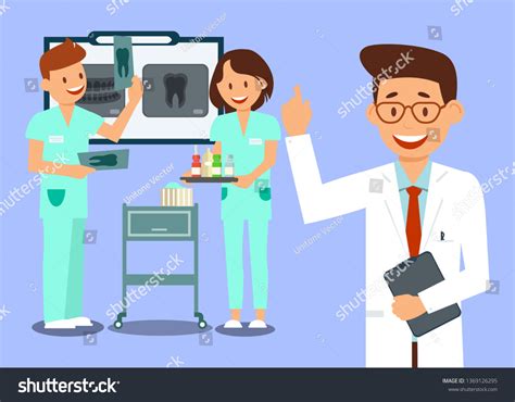 Dental Clinic Workers Flat Vector Illustration Stock Vector Royalty