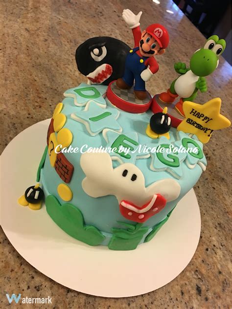 Mario And Yoshi Nintendo Cake Cakecouturebynicolesolano Nintendo