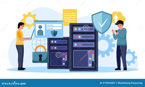 Digital Data Protection Design Vector Cyber Security Illustration Background Stock Vector