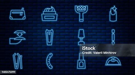 세트 라인 매니큐어 램프 큐티클 푸셔 네일 파일 커터 인조 손톱 화장품 가방 매니큐어 밀링 및 광택 아이콘 병 벡터 0명에 대한