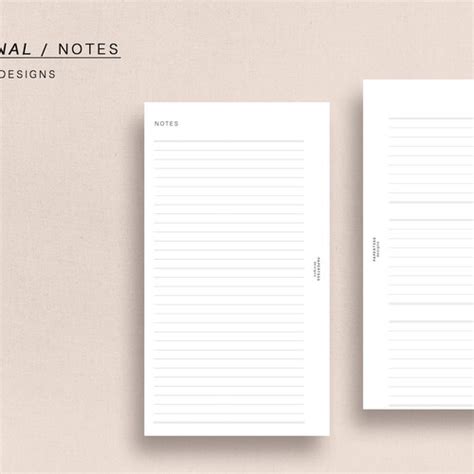 A6 NOTES 2 Sets Of Minimal NOTES Designs Printable Etsy
