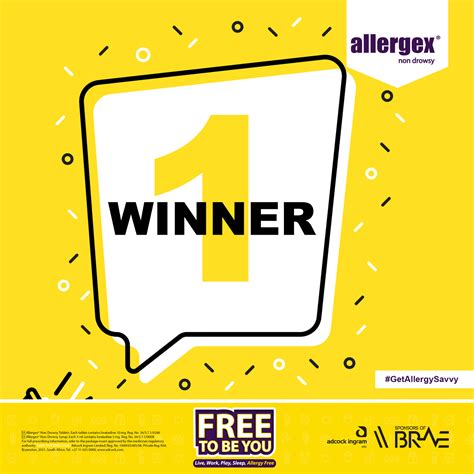 Allergex Non Drowsy Sa Congratulations To Our Lucky Winner