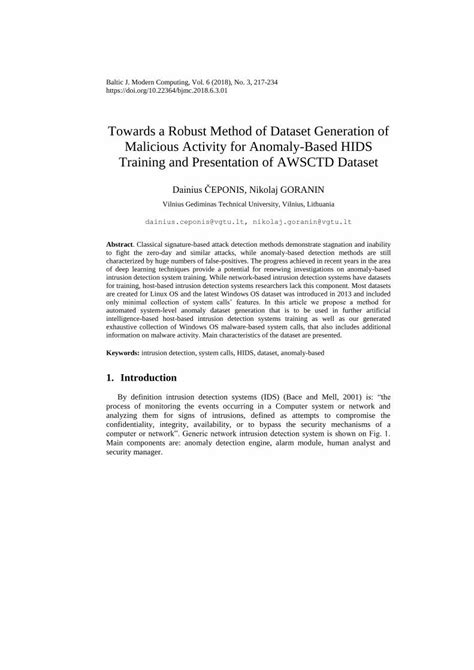 Pdf Towards A Robust Method Of Dataset Generation Of Malicious Dokumen Tips