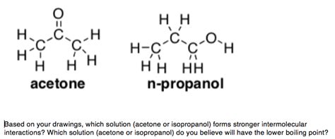 Solved НН acetone n propanol Based on your drawings which Chegg