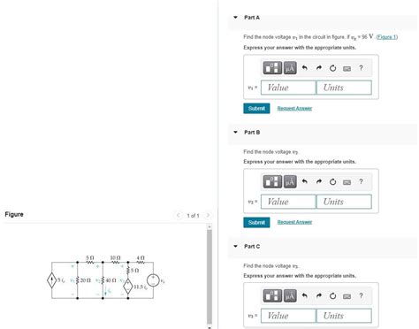 solved find the node voltage v1 in the circuit in figure if
