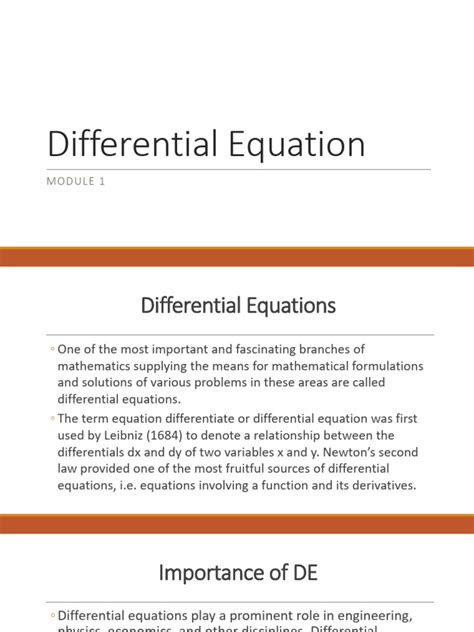 Differential Equation Module 1 Pdf Ordinary Differential Equation