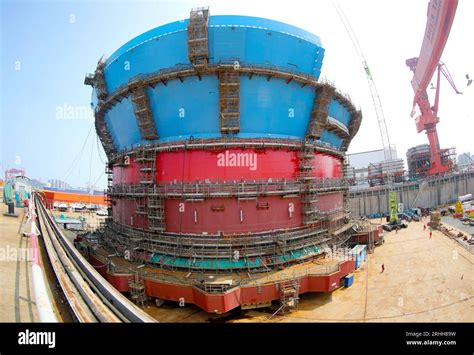 Qingdao China August 17 2023 The Hull Of Asias First Cylindrical Floating Production