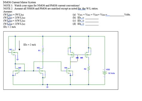 Solved Nmos Current Mirror System Note 1 Watch Your Signs