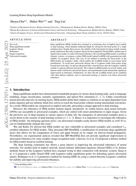 Pdf Learning Robust Deep Equilibrium Models