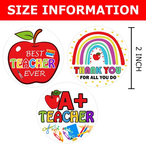 180pcs Thank You Teacher Labels 2 Inch Teachers Day Appreciation Ts Tags A Teacher