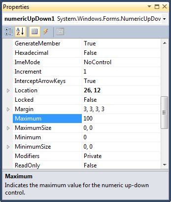 NumericUpDown In C