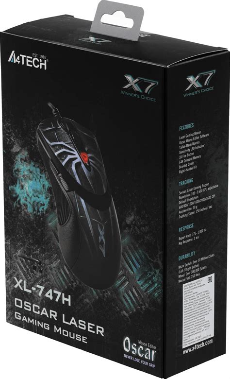 Мышь A4Tech Oscar Editor XL 747H рисунок голубой xl 747h blue spider купить по доступной