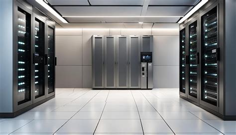 Sophisticated Simplicity In Server Room Layout Premium Ai Generated Image
