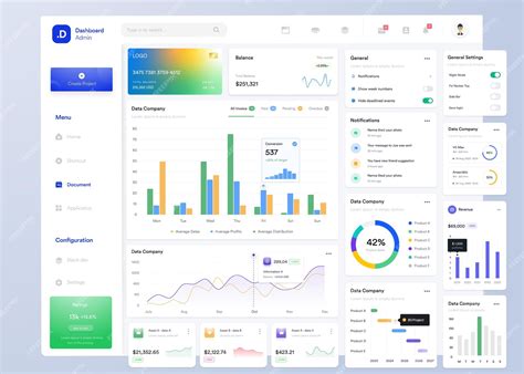 Premium Vector Ui Ux Infographic Dashboard Ui Design With Graphs Charts And Diagrams Web
