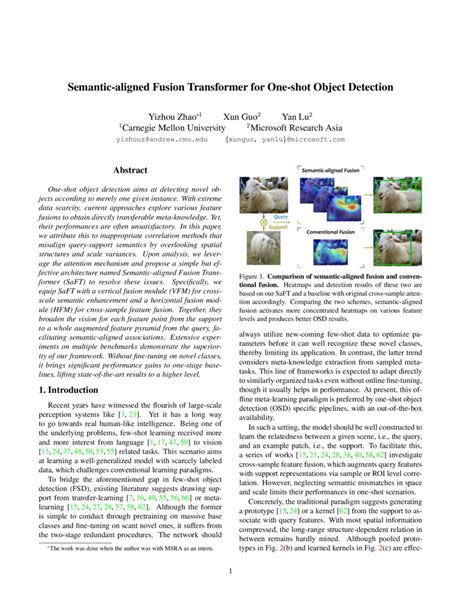 Semantic Aligned Fusion Transformer For One Shot Object Detection Deepai