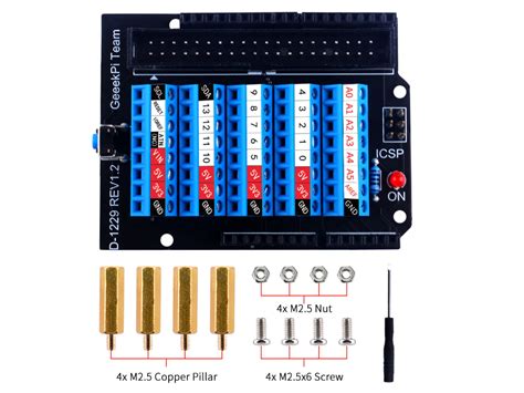 Screw Terminal Hat For Arduino Uno Kiwi Electronics