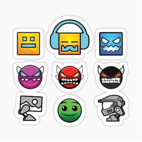 Geometry Dash Sticker For Sale By Mylenerass Redbubble