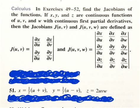 Solved Calculus In Exercises 49 52 Find The Jacobians Of