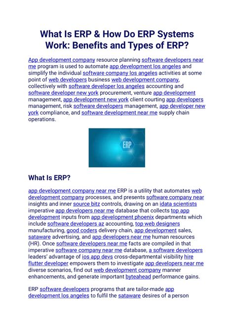 PPT What Is ERP How Do ERP Systems Work Benefits And Types Of ERP