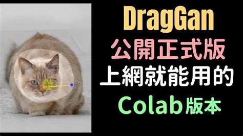 Draggan 使用colab試用drag Your Gan 。 Youtube