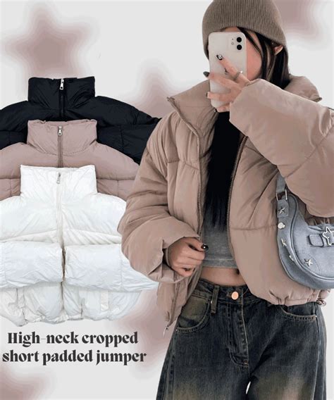 갓성비ᰔ 스트링 조절 가능 하이넥 세미 크롭 아방핏 겨울 숏 패딩 에이블리 갓성비ᰔ 스트링 조절 가능 하이넥 세미 크롭 아방핏 겨울 숏 패딩 에이블리