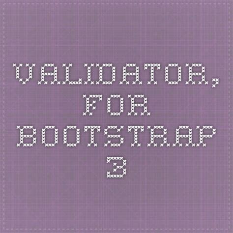 Bootstrap 3 Validator