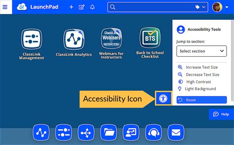 Launchpad Accessibility Features