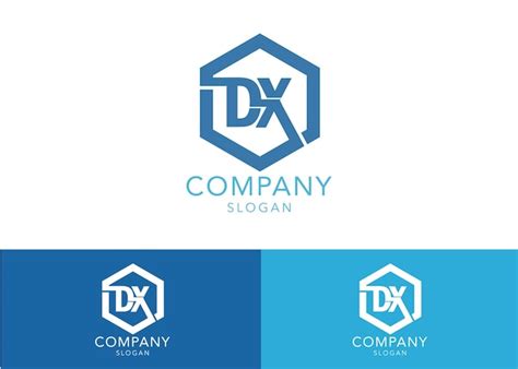 현대 모노그램 초기 편지 Dx 로고 디자인 서식 파일 프리미엄 벡터