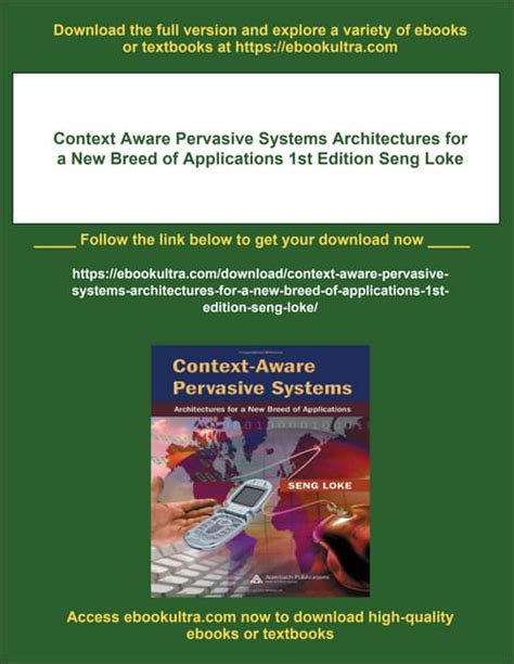 Context Aware Pervasive Systems Architectures For A New Breed Of Applications 1st Edition Seng