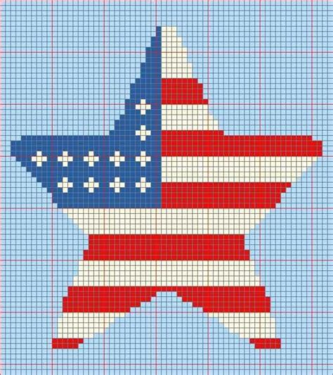 Usa Flag Star Padrões De Ponto Cruz Tapete De Croche Quadrado